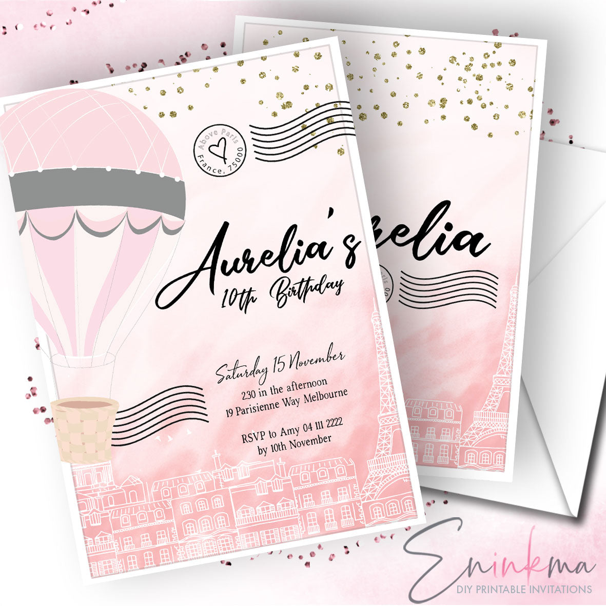 Hot Air Balloon Invitations | Edit, Download and Print Invitations Now ...